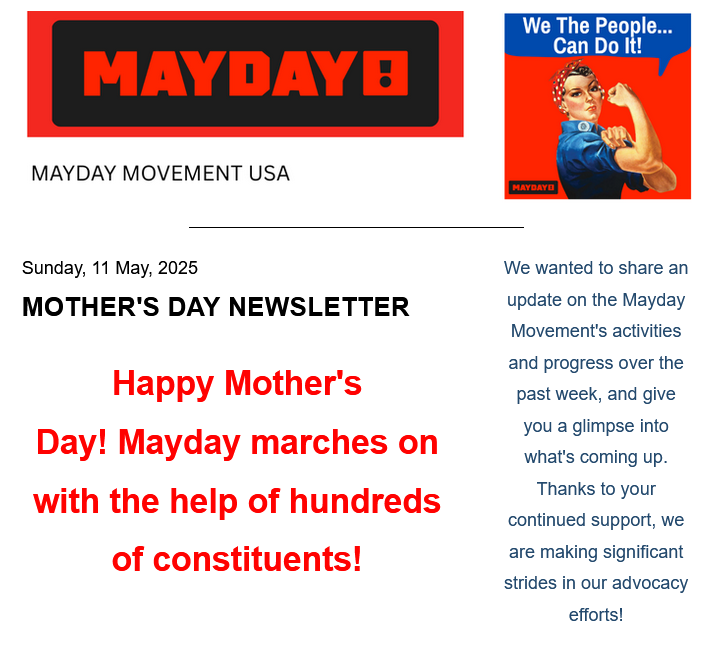 Mayday Newsletter | Mayday Movement Wiki